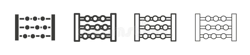 Abacus Icon Vector Set on White Background Stock Vector - Illustration ...