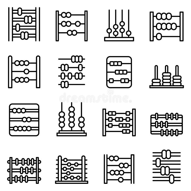 Abacus Outline Vector Icon. Thin Line Black Abacus Icon, Flat Vector ...