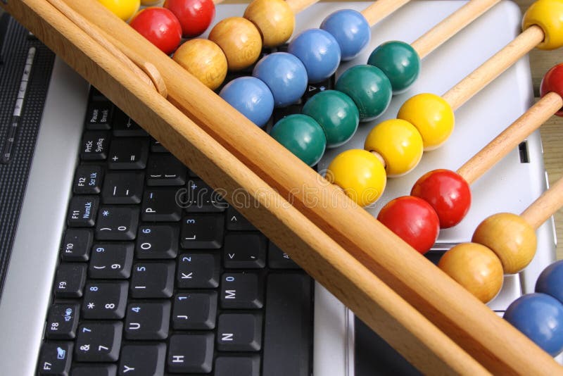 Abacus on a keyboard stock photo. Image of financial, business - 9256474