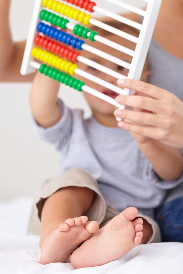 Abacus, Math and Baby with Mother Playing, Learning and Teaching for ...