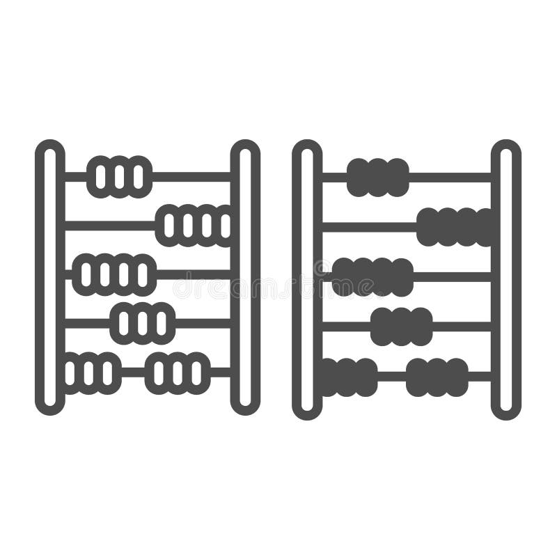 Abacus, Math, Counting, Counter, Arithmetic Line and Solid Icon ...
