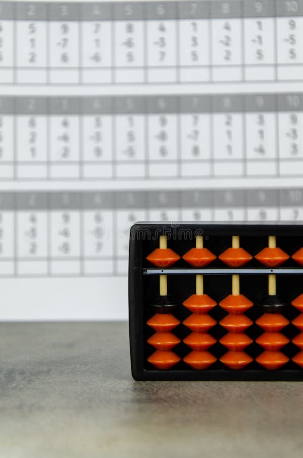 Abacus for Mental Arithmetic on Background of Sheet of Paper with ...