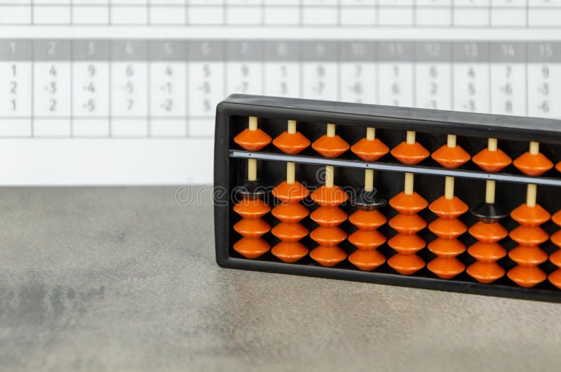 Abacus for Mental Arithmetic on Background of Sheet of Paper with ...