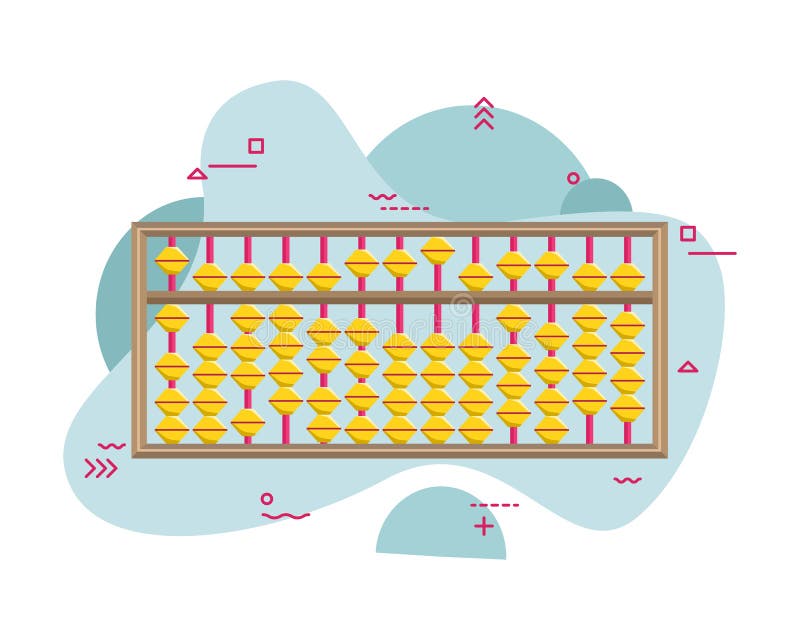 Abacus for Mental Arithmetic. Concept of Illustration of the Japanese System of Mental Math ...