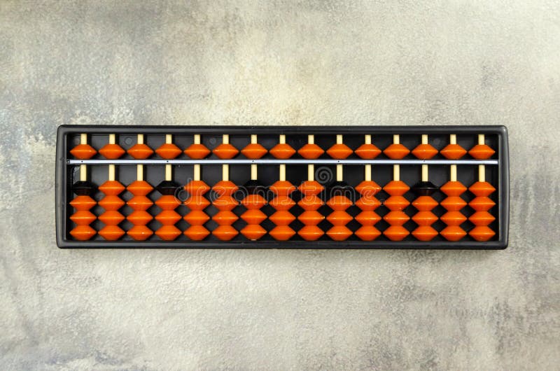 Abacus for Mental Arithmetic on Desktop. Space for Text Stock Photo ...