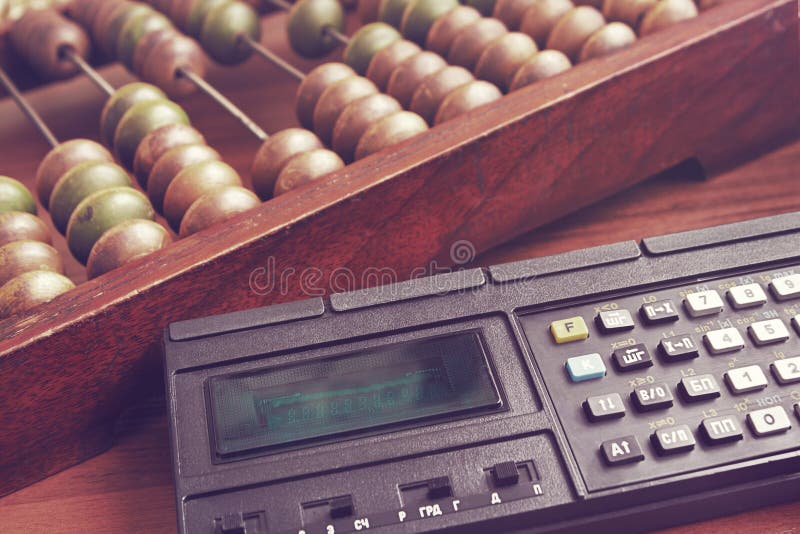 Abacus and Retro Calculator Stock Image - Image of machine, count: 61468759