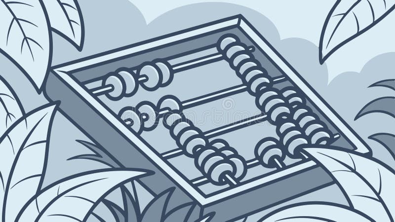 Abacus in a Snowy Forest with Distant Mountains, Vector Design ...