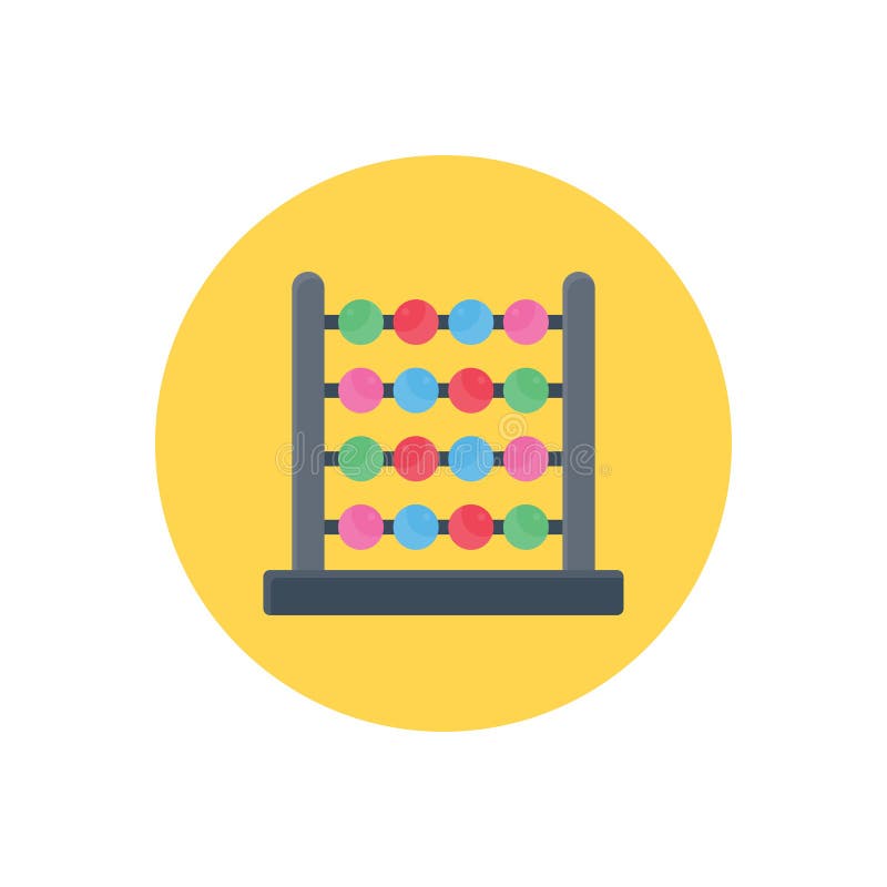 Abacus Vector Flat Colour Icon Stock Vector - Illustration of math ...