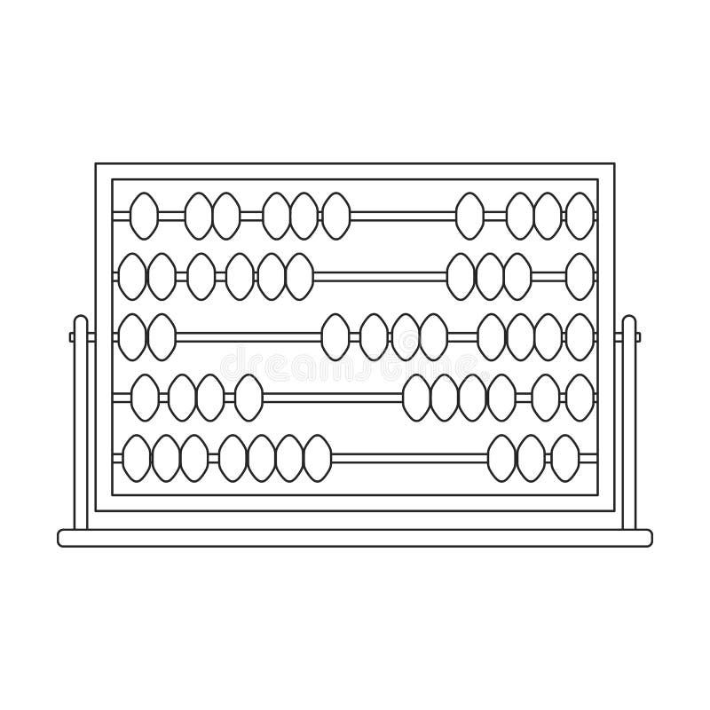 Abacus Vector Outline Icon. Vector Illustration Tool for Counting on ...