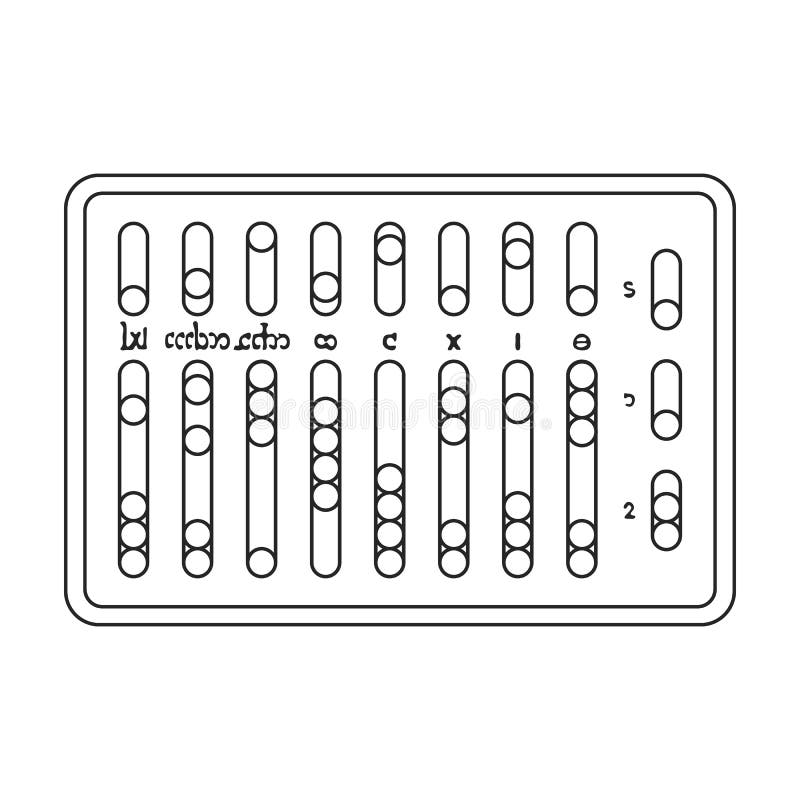 Abacus Vector Outline Icon. Vector Illustration Tool for Counting on ...