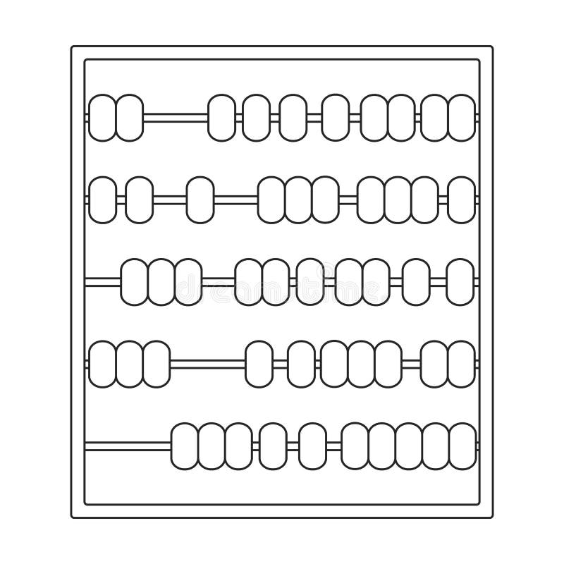Abacus Vector Outline Icon. Vector Illustration Tool for Counting on ...