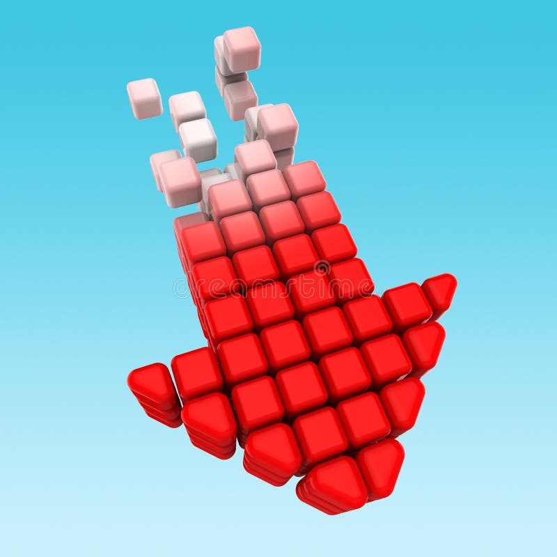 Abajo La Flecha Representa Caer De Descenso Y Disminuye Stock de ...