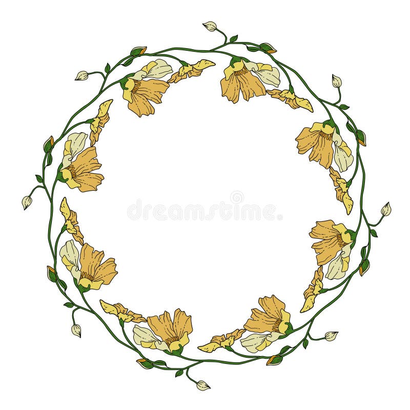 Artistic Circular Flowers Wreath for Ornamental Decorative Design ...