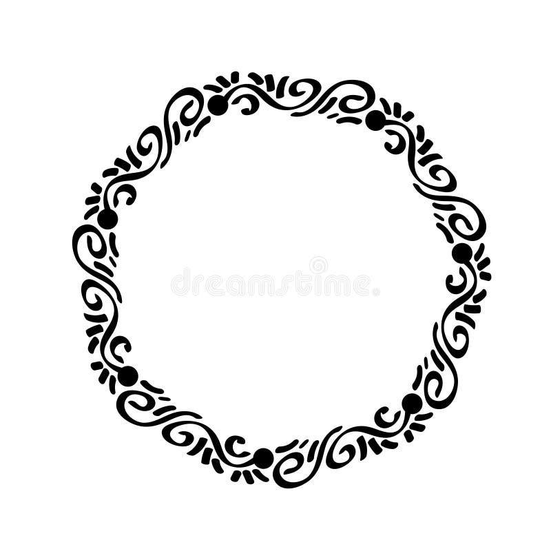Abstract Swirl or Cuvy Shapes Circular Frame or Border. Stock Vector ...