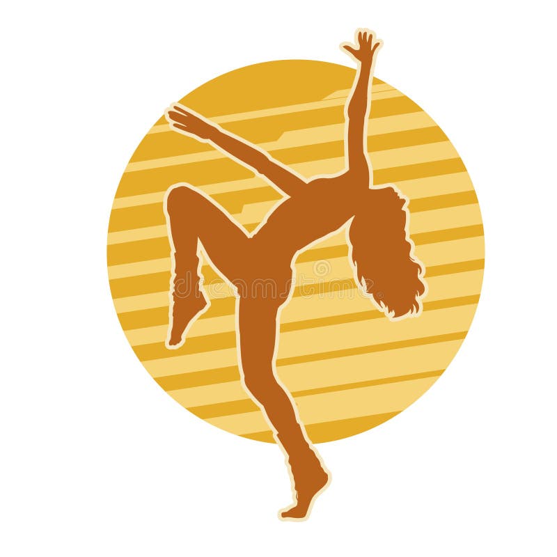 Silhouette of a Slim Healthy Female Dancing or Workout at Gym. Stock ...