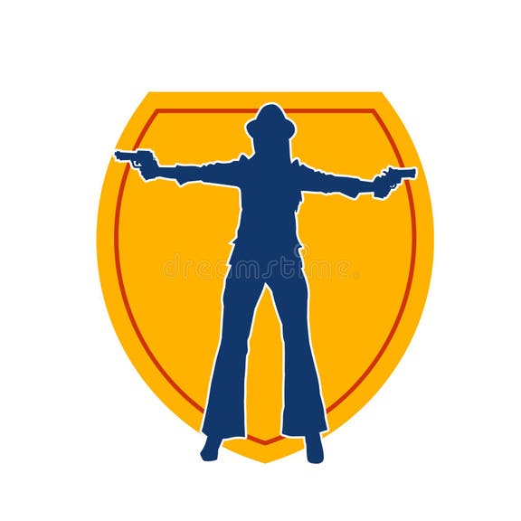 Silhouette of a Slim Female Model Wearing Long Pants and Fedora Hat in ...