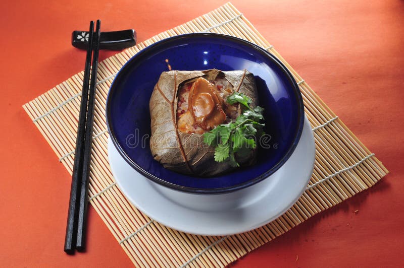 Abalone Glutinous Rice Dumpling Stock Photo - Image of lotus, dumpling ...