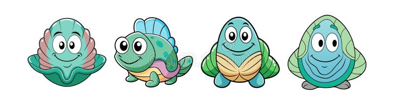 Abalone Coloring Illustration with Outline Stock Vector - Illustration ...