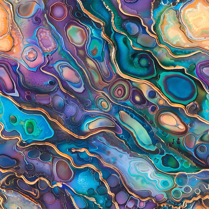 Abalone Inspired Repeating Pattern Stock Illustration - Illustration of ...