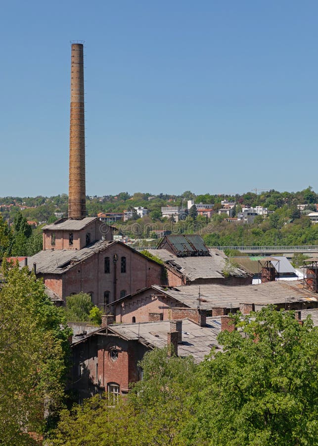 Abandon Factory Chimney stock photo. Image of plant - 256734502