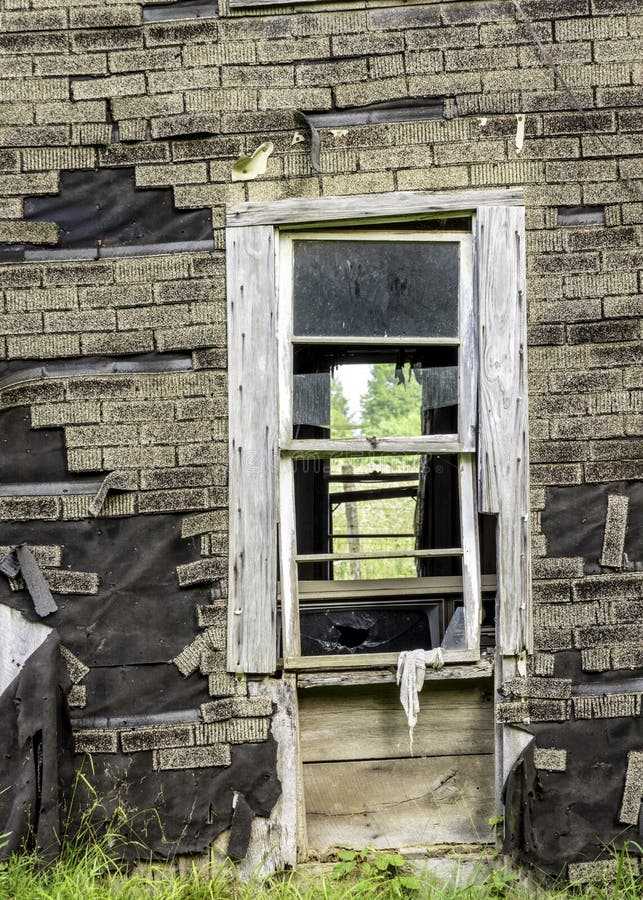 Abandon Shack Window with Tarpaper Stock Image - Image of building ...
