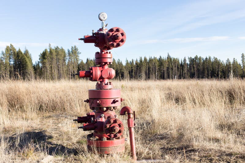 A Natural Gas Wellhead Shack Stock Photo - Image of fuel, flanges: 80339884