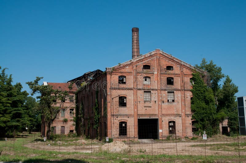 Old White Brick Factory Building Stock Photo - Image of facade ...