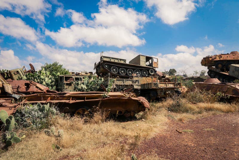 Abandoned Army Tanks on the Tank Graveyard in Asmara Stock Photo ...