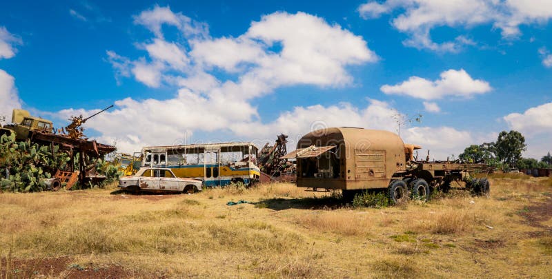 Abandoned Army Tanks on the Tank Graveyard in Asmara Stock Image ...