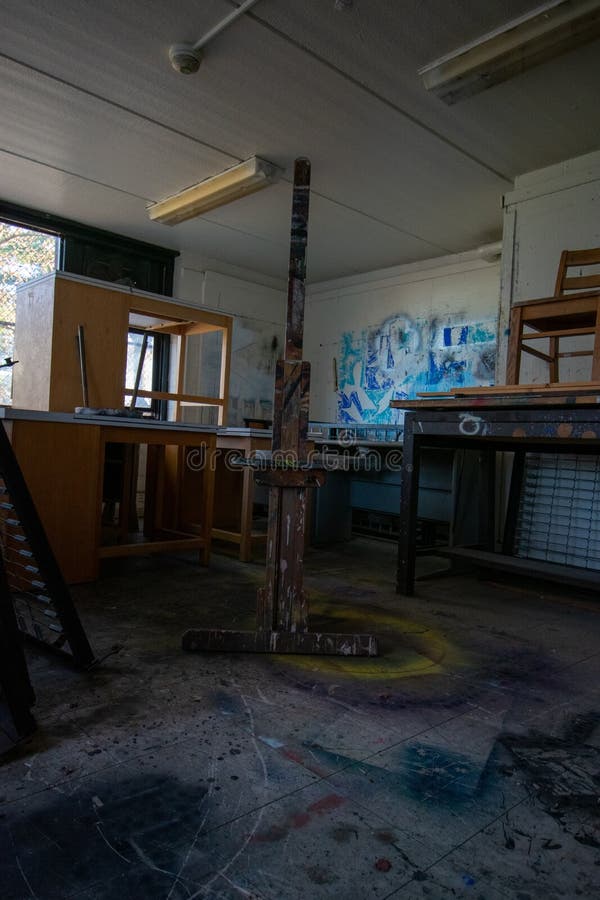 An Abandoned Art Studio in a School with an Easel in it Editorial Stock ...