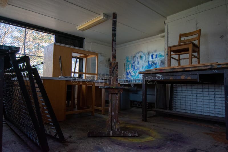 An Abandoned Art Studio in a School with an Easel in it Editorial ...