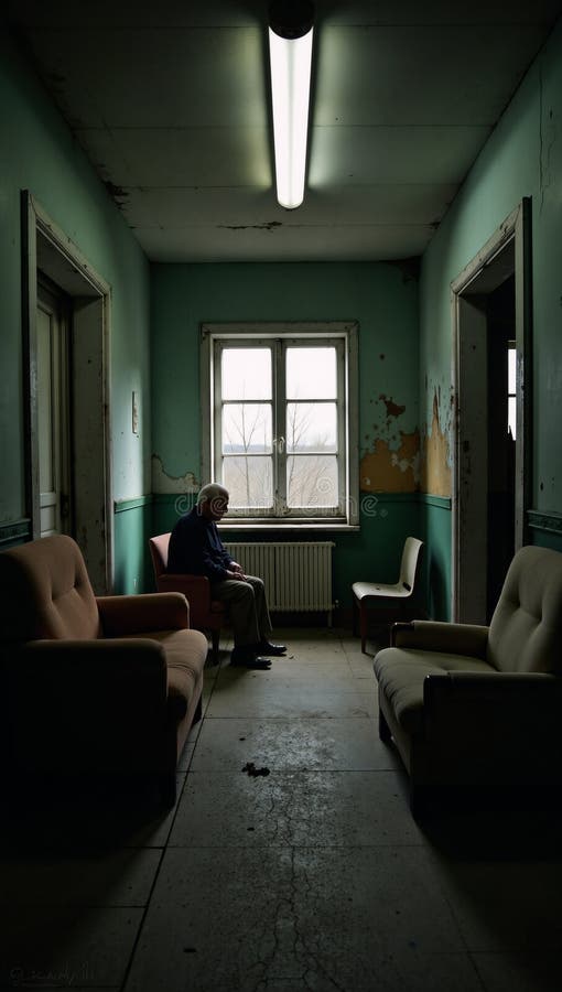 Abandoned Asylum Distressed Walls Crumbling Doorframes Flickering ...