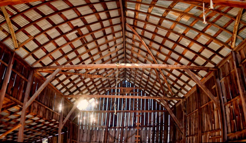 Abandoned Barn Interior, Color Image Stock Image - Image of interior ...