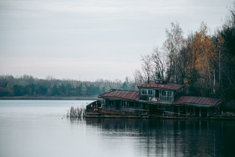 Abandoned Bay on the Lake in Pripyat in Chernobyl Stock Image - Image ...