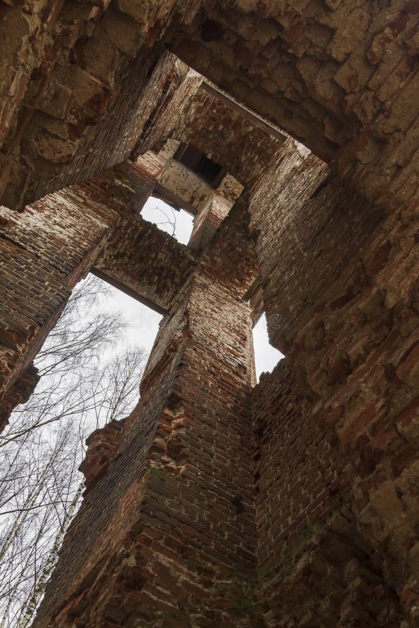 Abandoned Bell Tower Inside View from the Bottom Up Stock Image - Image ...