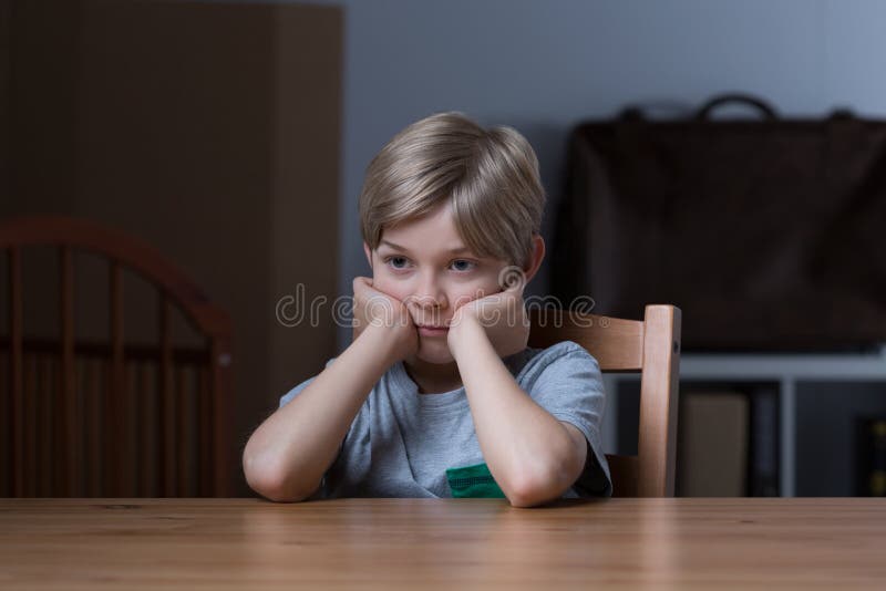 Abandoned Boy Feeling Depressed Stock Photo - Image of blonde ...