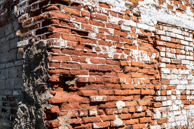 Brick Wall of an Abandoned Barn Stock Photo - Image of masonry ...