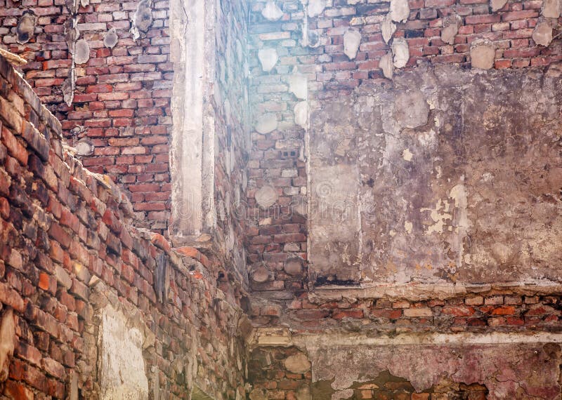 Abandoned Brick House from the Inside Stock Photo - Image of dirt ...