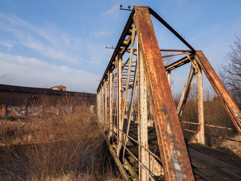 Abandoned Bridge To the Old Factory Stock Photo - Image of landscape ...
