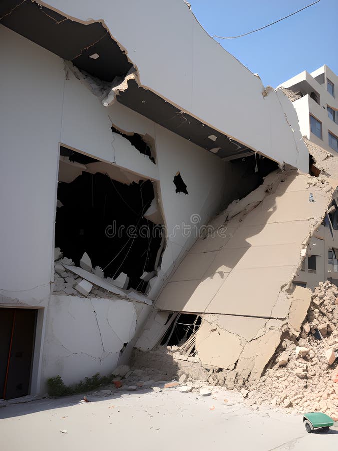 Abandoned Broken Building after Earthquake, Ai Generated Stock ...