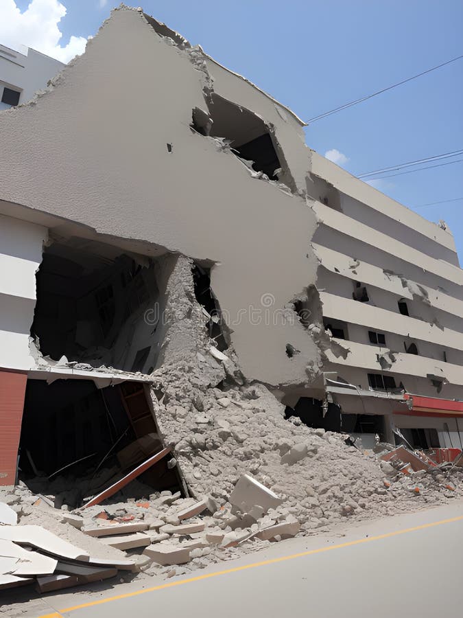 Abandoned Broken Building after Earthquake, Ai Generated Stock ...