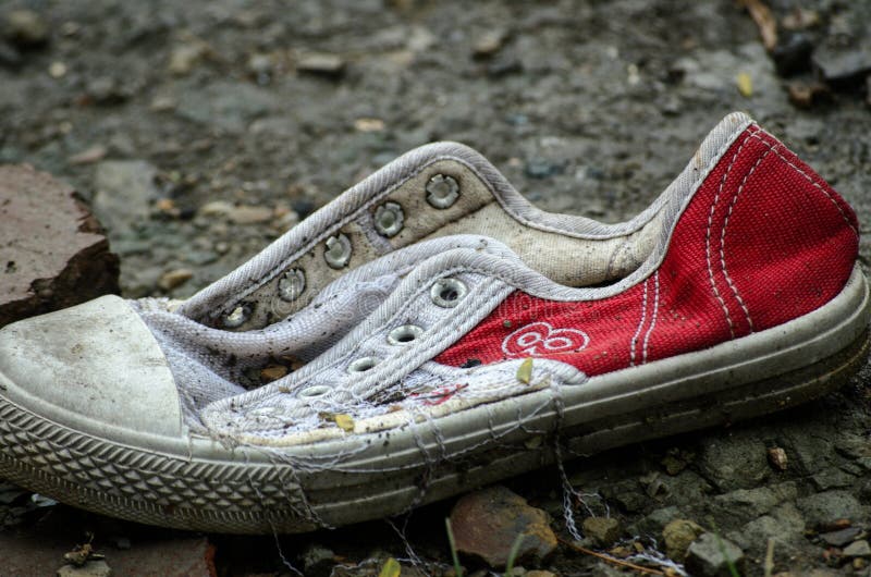 Abandoned Broken Shoes in the Trash Stock Image - Image of shoe ...