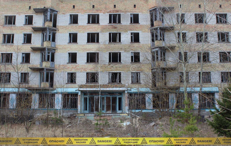 Overgrown Street in Abandoned Territory in Chernobyl Zone. Ukraine ...