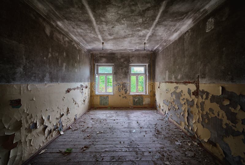 Abandoned Building Empty Room Inside Stock Photo - Image of grunge ...