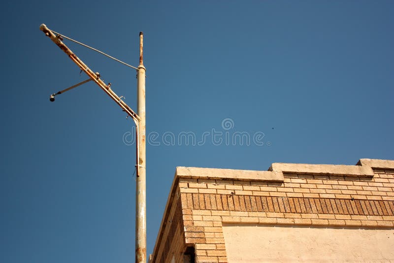 Abandoned Building with Empty Sign Stock Photo - Image of recession ...