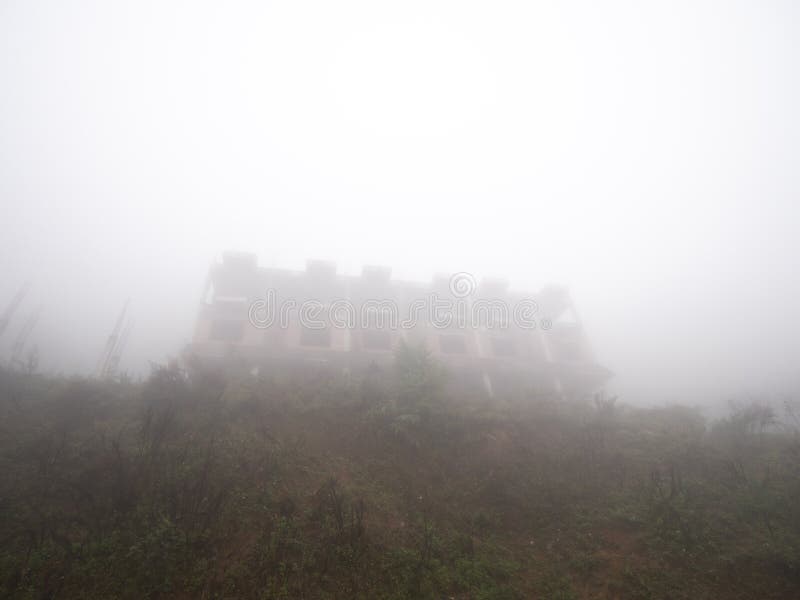 Abandoned Building on the Day of the Fog Stock Photo - Image of outdoor ...