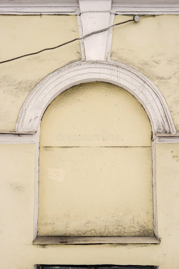 Abandoned Building Immured Arc Window Painted in Yellow Color ...