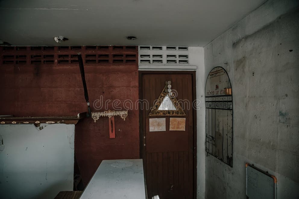 Gloomy Interiors of an Abandoned Building. Abandoned Cafe in the Forest ...