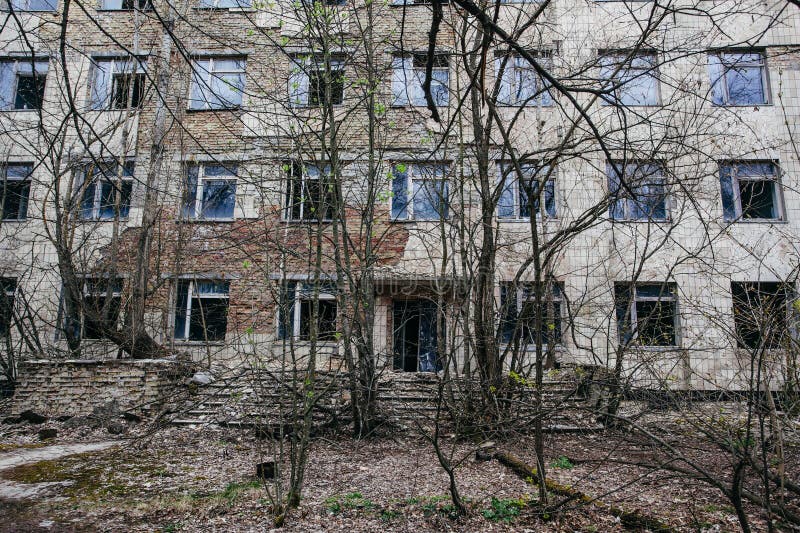 Building Overgrown with Trees in Pripyat, the Chernobyl Zone Editorial ...