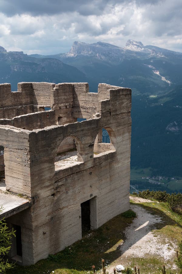 Abandoned Building Ruins in Italian Dolomites Alps Scenery Stock Image ...